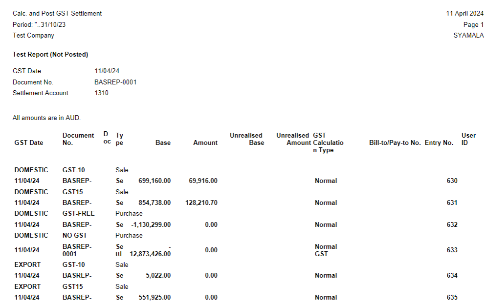 Post your GST Settlement